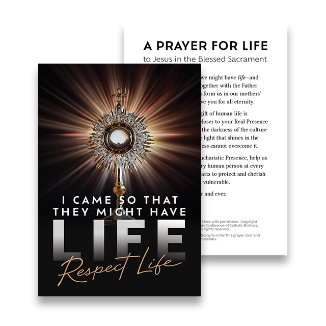 A Prayer for Life to Jesus in the Blessed Sacrament